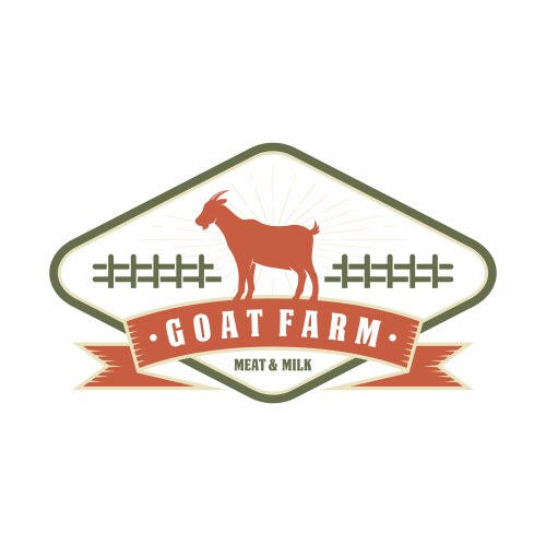 Goat farm emblem logo design Royalty Free Vector Image
