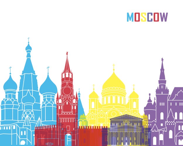 Moscow Skyline Outline Royalty Free Vector Image