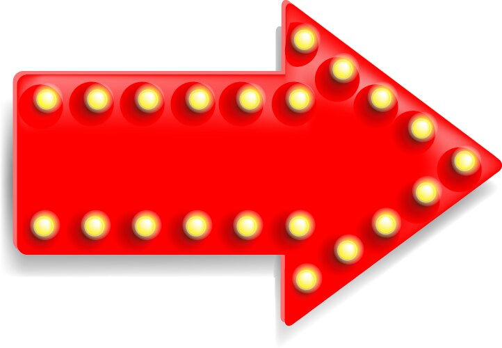 Red Light Arrow Sign Royalty Free Vector Image