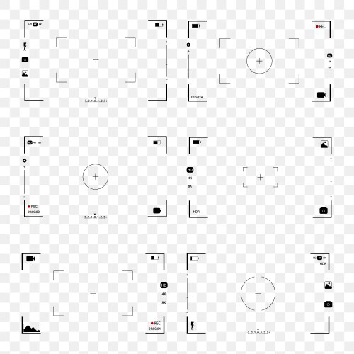 Camera view and focusing screen Royalty Free Vector Image