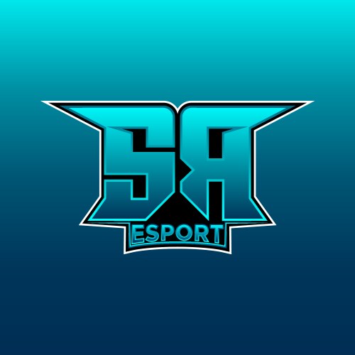 Ds logo monogram esport gaming with gas shape Vector Image