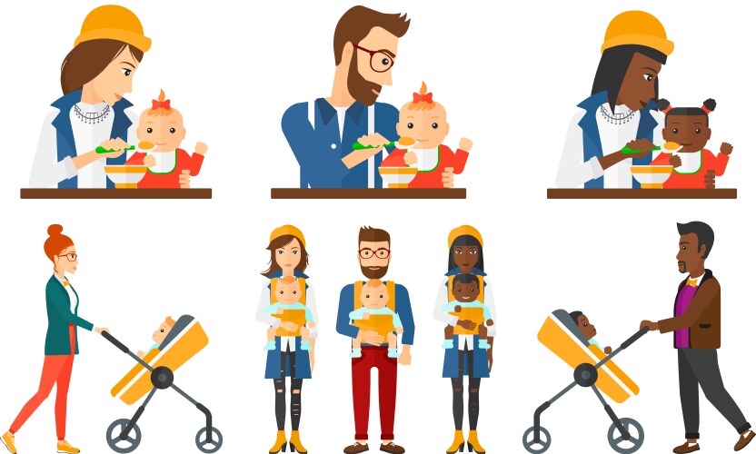 Concept paternity leave instead maternity Vector Image