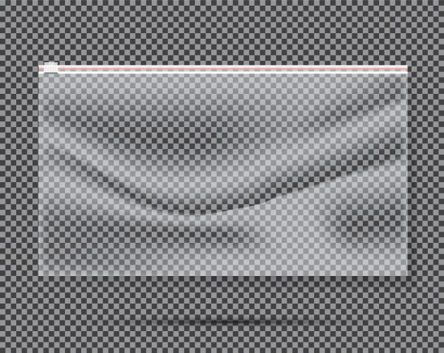 Transparent nylon bag with lock or zip Royalty Free Vector