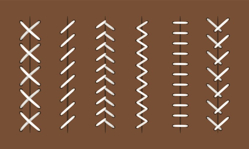 Surgical stitches infographic set Royalty Free Vector Image