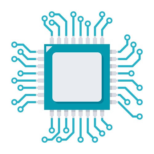 Cpu icon electronic circuit processor chipset Vector Image