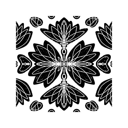 Intricate black pattern with symmetrical Vector Image