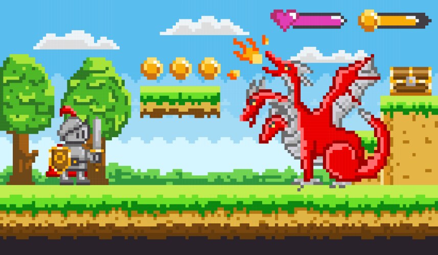 Pixel Dragon Art Vector Images (over 260)