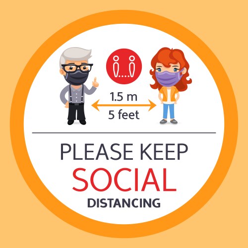 Social distancing signage or floor sticker Vector Image