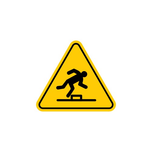 Tripping hazard warning sign icon set danger Vector Image