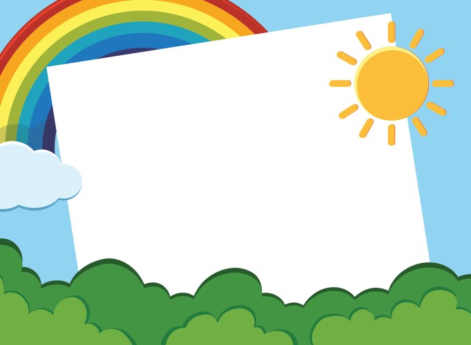 Border template with kids playing in park Vector Image