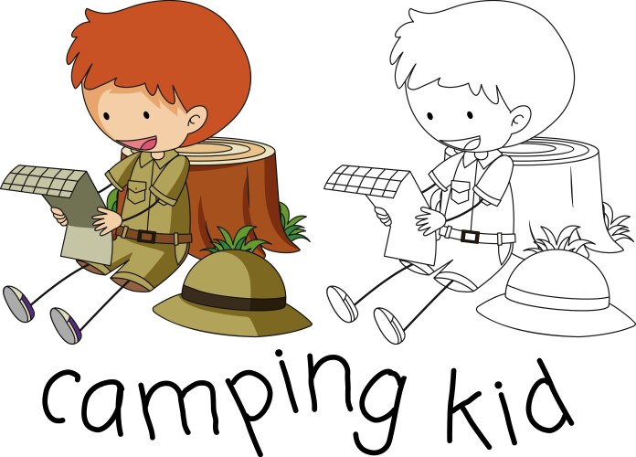 Kids camping clipart Vector Images & Graphics for Commercial Use ...