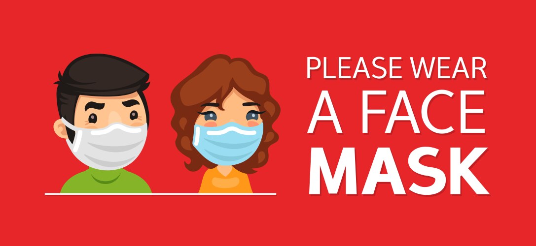 Face Mask Safety Poster Royalty Free Vector Image