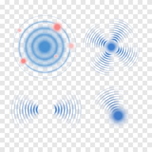 Wave sonar radar with signal icon pulse Royalty Free Vector