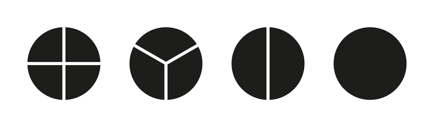 Circle Divided into 4 Vector Images (over 600)