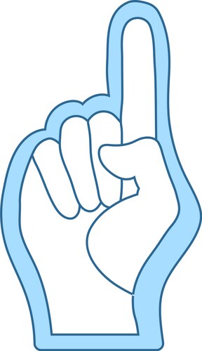 Number one hand finger pointing up Royalty Free Vector Image