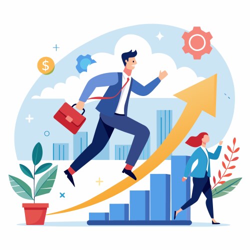 Career development growth or step to reach goal Vector Image