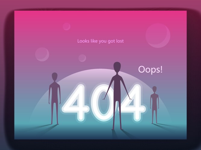 Glitch error screen distortion with alien Vector Image