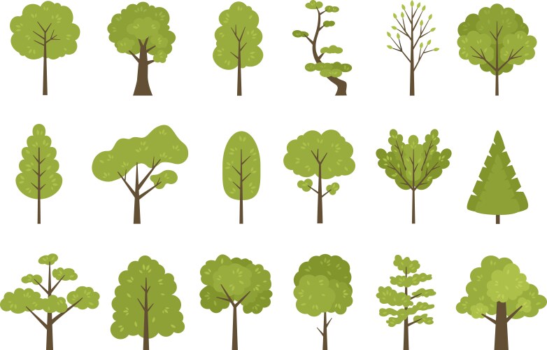 Forest trees collection Royalty Free Vector Image