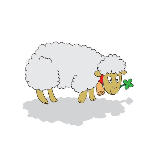Sheep cartoon mascot character standing for farm Vector Image