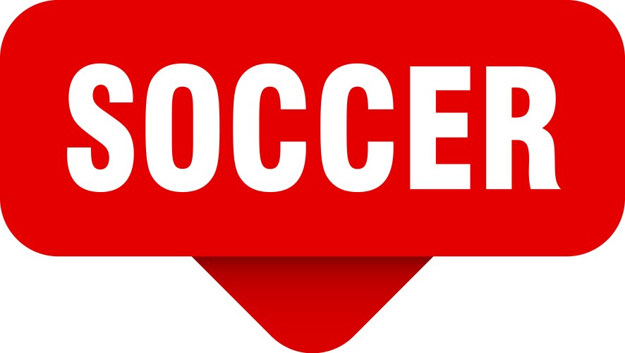 Soccer sticker sign on transparent Royalty Free Vector Image