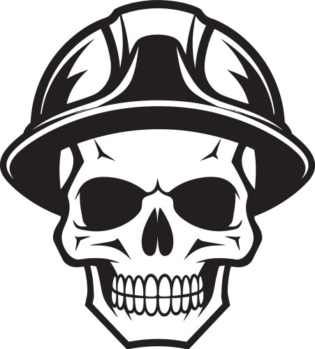 Hardhat safety skull iconic worker emblem design Vector Image