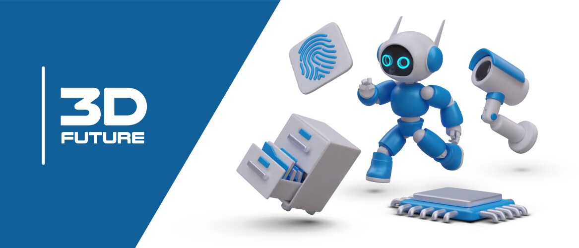 Office drawer unit router manipulator 3d hitech Vector Image