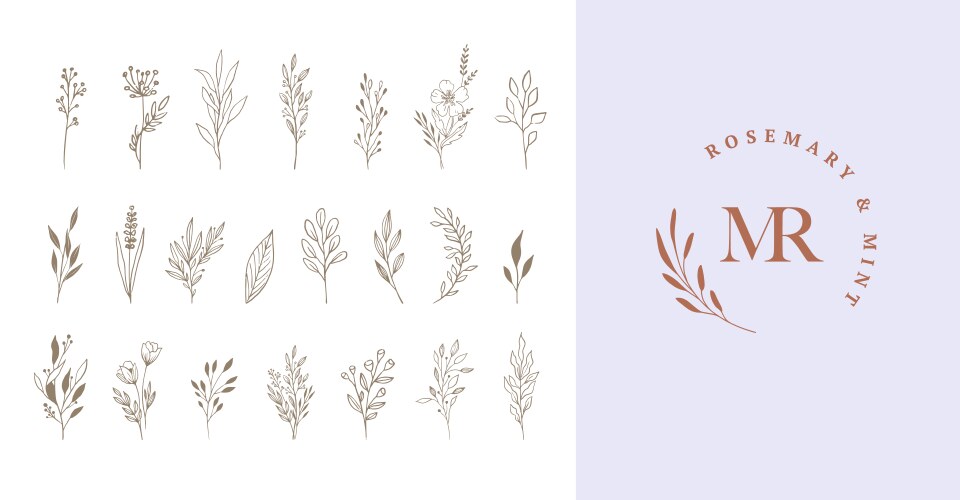 Botanical Monogram Vector Images (over 35,000)