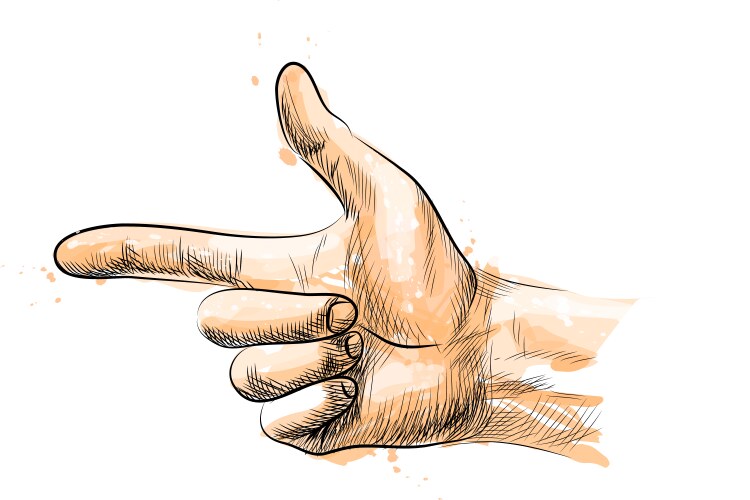 Finger gun hand gesture Royalty Free Vector Image