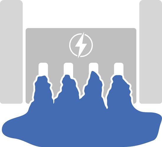 Hydro power station icon Royalty Free Vector Image