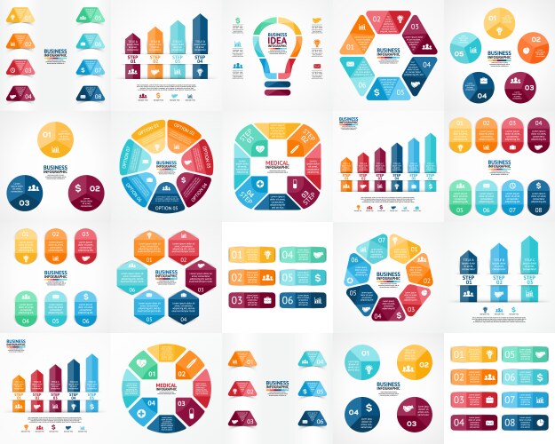 Flat infographic elements set Royalty Free Vector Image