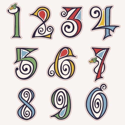 Gothic Numbers Numerals Vector Images (over 190)