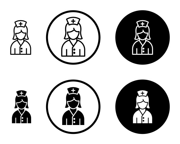 Nurse line icon set Royalty Free Vector Image - VectorStock