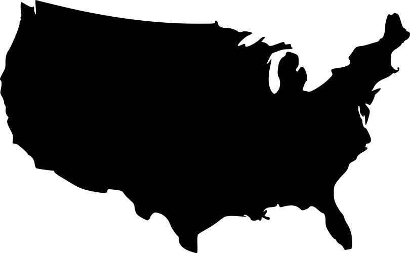 United states america island map silhouette Vector Image