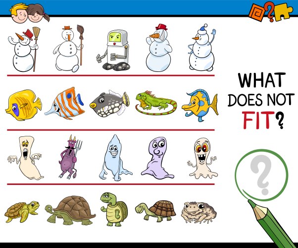 Find mismatched picture in a row educational Vector Image