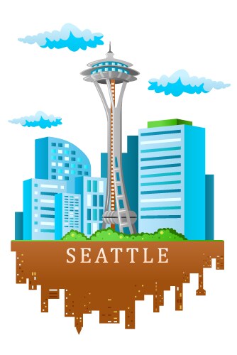 Seattle skyline Royalty Free Vector Image - VectorStock