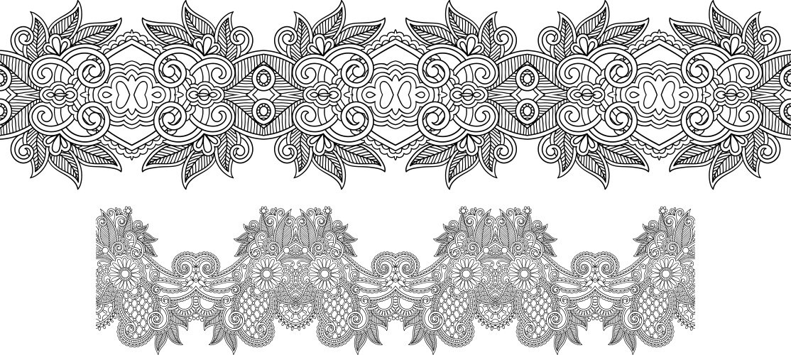 Decorative stripe pattern paisley floral design Vector Image