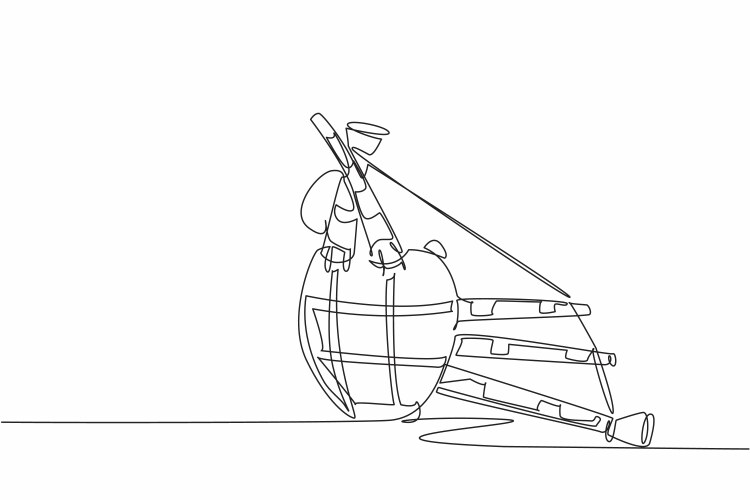 Single continuous line drawing bagpipe musical Vector Image