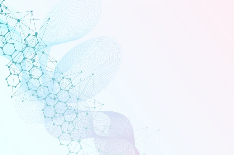Structure Molecule And Communication Dna Atom Vector Image