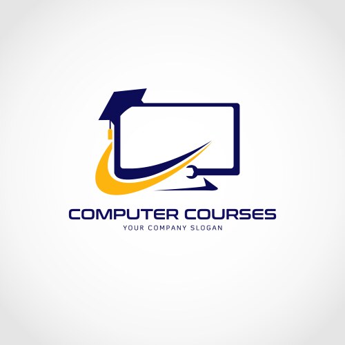 Computer desktop pc logo design icon Royalty Free Vector Computer desktop pc logo design icon Royalty Free Vector