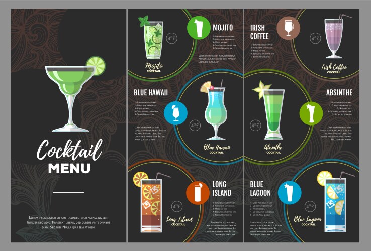Bar cocktail menu composition Royalty Free Vector Image