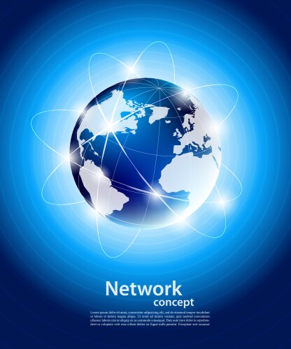 Modern globe connections network design Royalty Free Vector