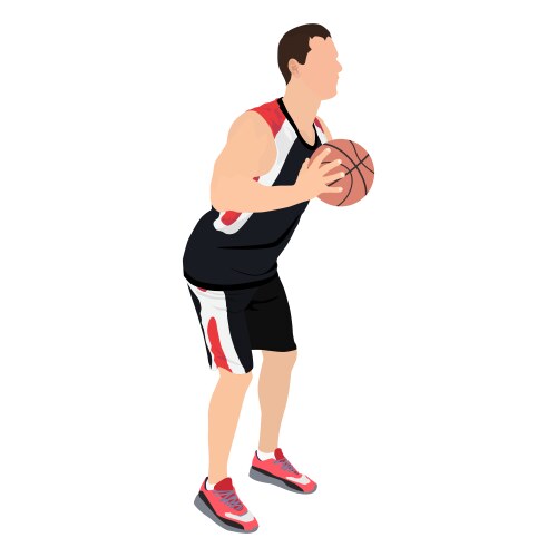 Basketball player shooting free throw Royalty Free Vector