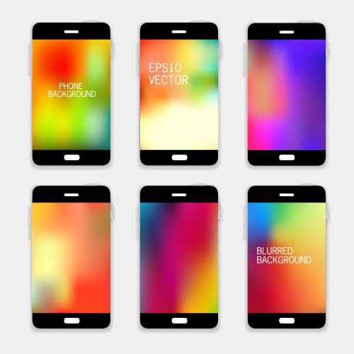 Template phone with beautiful rainbow wallpaper Vector Image