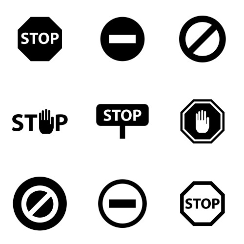 Stop Black and White Vector Images (over 140,000)