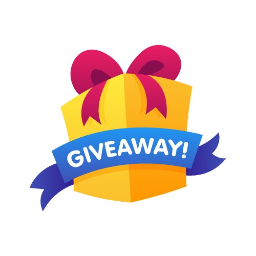 Cartoon sticker with gift box in comic style Vector Image