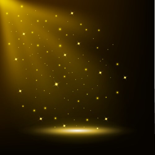 Gold light shining on transparent background Vector Image