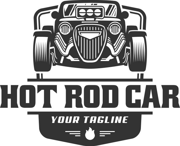 Vintage car hot rod in black background Royalty Free Vector