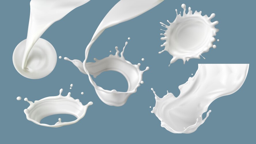 Milk splash crown shape and butterfly silhouettes Vector Image