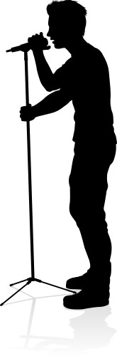Singer pop country or rock star silhouette Vector Image