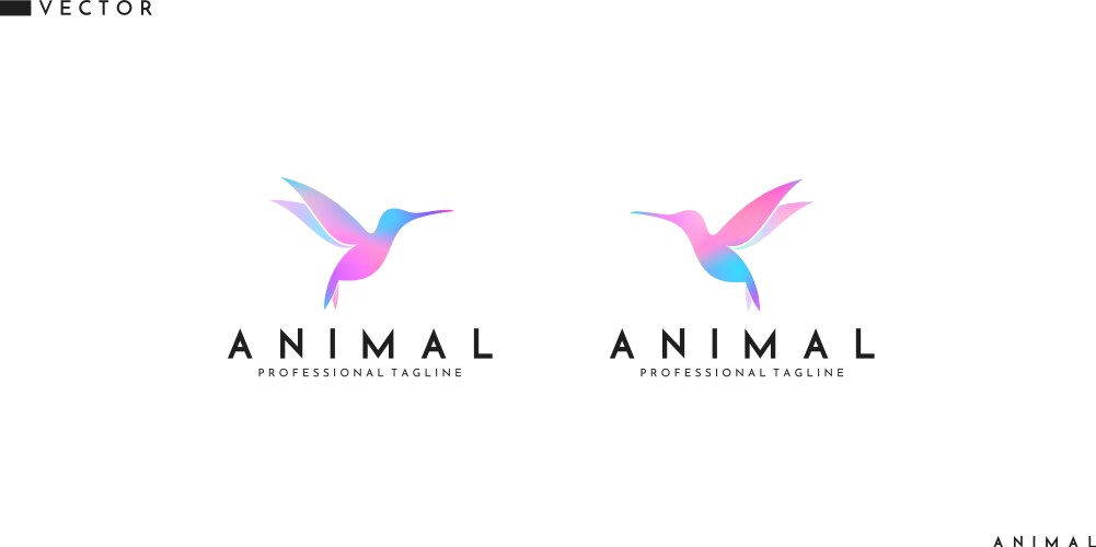 Hummingbird abstract bird colorful icon Royalty Free Vector